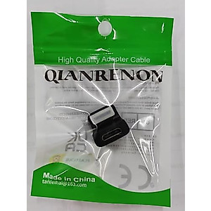 QIANRENON 8K Mini HDMI U Shape Angle Adapter UHD2.1 Mini HDMI Male to Mini HDMI Female 180 Degree Down HD Display Connector, LED Light, for DSLR Portable Camcorder Tablet PC, (Positive)