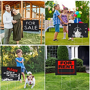 Tuanse 20 Pack Blank Yard Signs with Stakes Bulk Corrugated Plastic Lawn Signs Double Size for Garage Sale Real Estate Open House Rent Guidepost Birthday Party Decorations(16 x 12 Inch,Black)