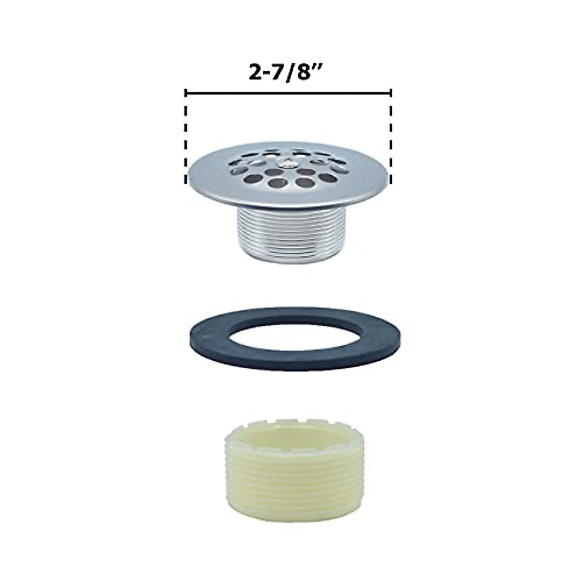 Gold-Hao-the-bathroom Beehive Grid Bathtub Drain with 1-1/4 Inch Fine Thread and 1-1/2 Inch Course Thread Bushing (Chrome)