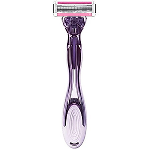 BIC Click 5 Soleil Women's Disposable Razors, 5 Blades With a Moisture Strip For a Smoother Shave, 1 Handle and 3 Cartridges, 4 Piece Razor Set