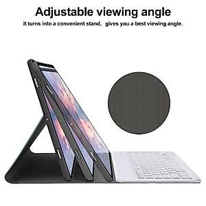 Samsung Galaxy Tab S7 FE/S8 Plus/S7 Plus Case with Keyboard 12.4 Inch - Smart Folio Case with S Pen Holder, 7 Colors Backlight Detachable Wireless Keyboard for Tab S7 FE 2021/S8+ 2022/S7+ 2020, Blue