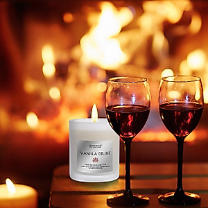 Highly Scented Candle Sweet Vanilla Scent | Clean Burn UP to 80 Hours Organic Soy Wax in Big White Glass Jar 10 oz | Hand-Poured in The USA | Gift for Women, Men