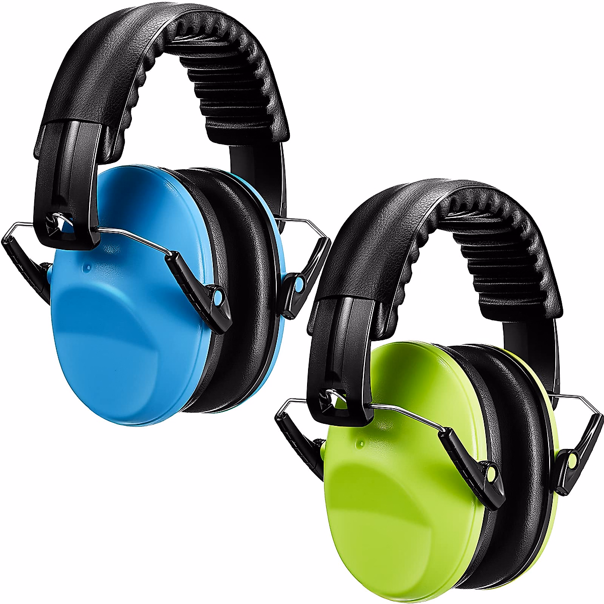 2 Pack Kids Ear Protection Earmuffs Hearing Adjustable for Noise Reduction for Toddlers 27NRR Noise Cancelling Earmuffs (Blue, Green)