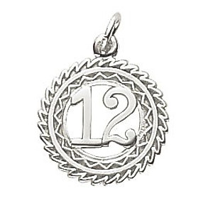 Rembrandt Charms Number 12 Charm, Sterling Silver