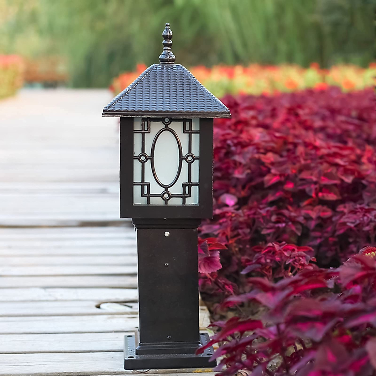 Post Lights Outdoor Waterproof Landscape Pillar Light, Home Garden Pathway Lawn Post Lamp Fence Door Bollard Stigma Lantern Classic Vintage Courtyard Street Patio Yard Driveway Pedestal Streetlight