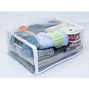 Clear Vinyl Zippered Sweater Clothing Storage Bag 11 x 15 x 6 Set of 10