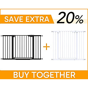 Cumbor 36" Extra Tall, 29.7"- 46" Width Baby Gate for Dogs and Kids & Cumbor 30.5" Tall 29.5"-51.6" Width Dog Baby Gate for House, Stairs, Doorways