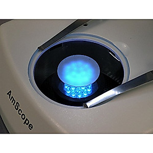 AmScope SM-2T-LED Professional Trinocular Stereo Zoom Microscope, WH10x Eyepieces, 7X-45X Magnification, 0.7X-4.5X Zoom Objective, Upper and Lower LED Lighting, Pillar Stand, 110V-120V