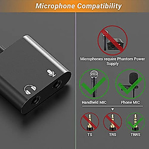 Cubilux Lightning to TRRS Microphone Adapter with 3.5mm Monitoring Headphone Jack Compatible with iPad Pro/Air/Mini, iPhone 13 Pro Max/ 12/11/ SE 2/ Xr/Xs Max/ 8 Plus/ 7