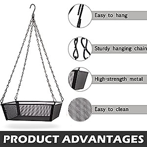 Hanging Bird Feeder Tray,Metal Mesh Hanging Food Tray Feeders, Seed Platform for Bird Feeders,Outdoor Garden Decoration for Wild Backyard Attracting Birds (1 Pack)