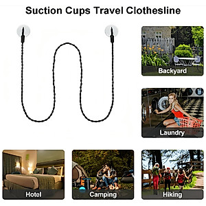 Generic Travel Clothesline - No Clips Needed! Stretchable Outdoor Clothes Line Ropes for Easy Drying-Clothes line Outdoors-Travel Clothesline for Hotel Room-Outdoor clotheslines for Outside (1.5M+3M)