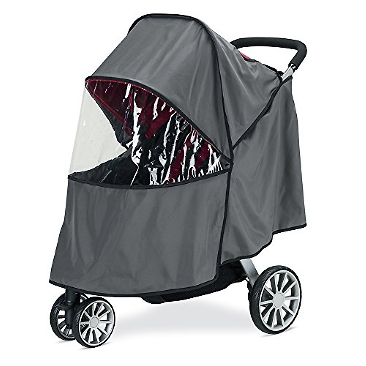 Britax B-Lively Stroller Wind and Rain Cover | Easy Install + Air Ventilation + Storage Pouch Included , Grey , 30x19x34 Inch (Pack of 1)