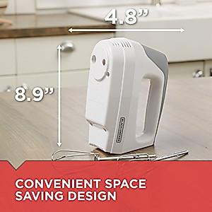 BLACK+DECKER Lightweight Hand Mixer, White, MX1500W