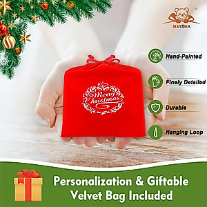 MAXORA Pink Photo Frame Baby Ornament - Personalized Baby's First Christmas Ornament - Custom Baby Shower Gifts for New Parents - Christmas Gifts for Grandkids - 2024 Christmas Photo Ornament