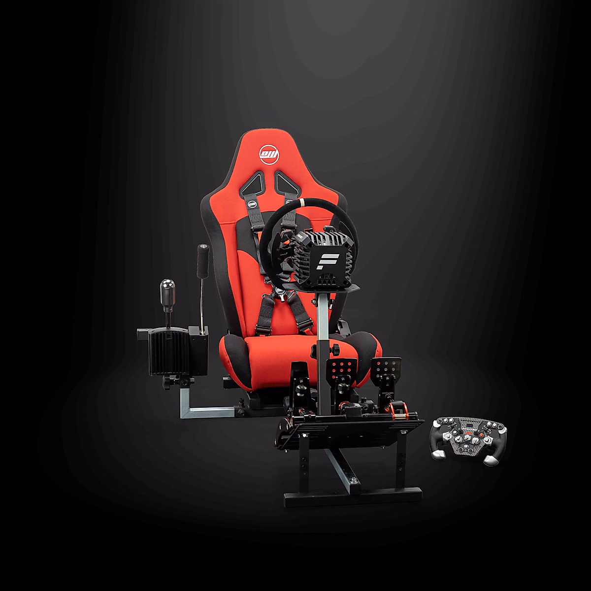 OpenWheeler GEN3 Racing Wheel Simulator Stand Cockpit, Red Seat. Compatible With Logitech G923 | G29 | G920 | Thrustmaster | Fanatec Wheels | Xbox One, PS4, PC Platforms