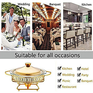 FLTRGO Food Warmer for Parties Buffets, Food Warming Tray Chef Chafing Dish Buffet Set, Stainless Steel Chafer and Buffet Warmers Sets, Catering Buffet Mini Hot Pot Outdoor Picnic Household