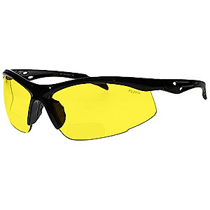 Bifocal Safety Glasses SB-9000 with Yellow Lenses, +2.50