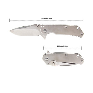 Sanrenmu 7056 Series Pocket Knife (7056LUF-SF Stone Washed) (White)