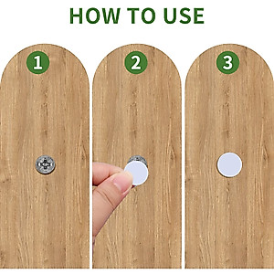 Bekecidi 6 Sheets 324pcs White Self-Adhesive Screw Hole Stickers, Plastic Screw Hole Cover Stickers Dustproof Screw Cap Covers for Wood Furniture Cabinets Screws (21mm)