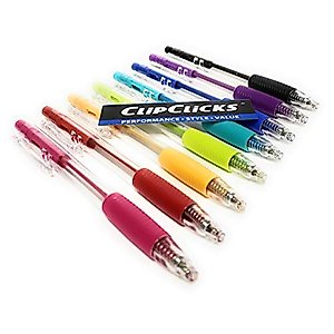 Assorted Ink Clip Click Pens