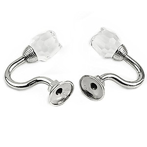 yueton Pack of 2 Vintage Crystal Rose Pattern Wall Curtain Hook Coat Hat Handbags Towel Single Hook Wall Mount Hanger