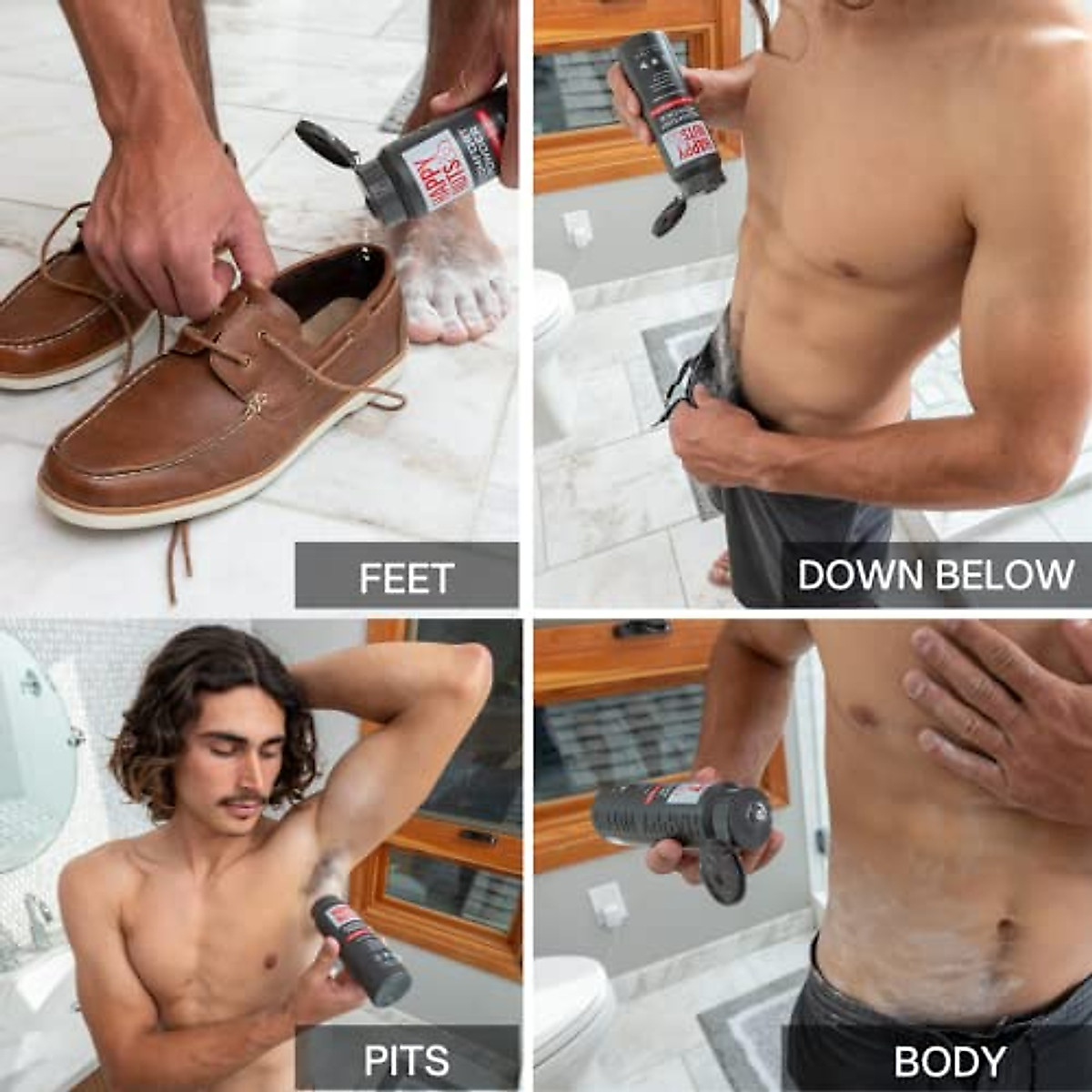 Happy Nuts Comfort Powder - Anti-Chafing, Sweat Defense & Odor Control for the Groin, Feet, and Body - Body Powder for Men (Original, 6 oz)