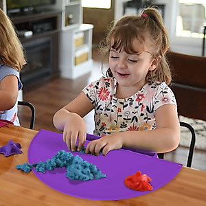 Silicone Baby Placemats, Food Catching Placemats for Kids Baby Toddlers, Toddler Placemat for Dining Table,2Pack,Blue/Purple