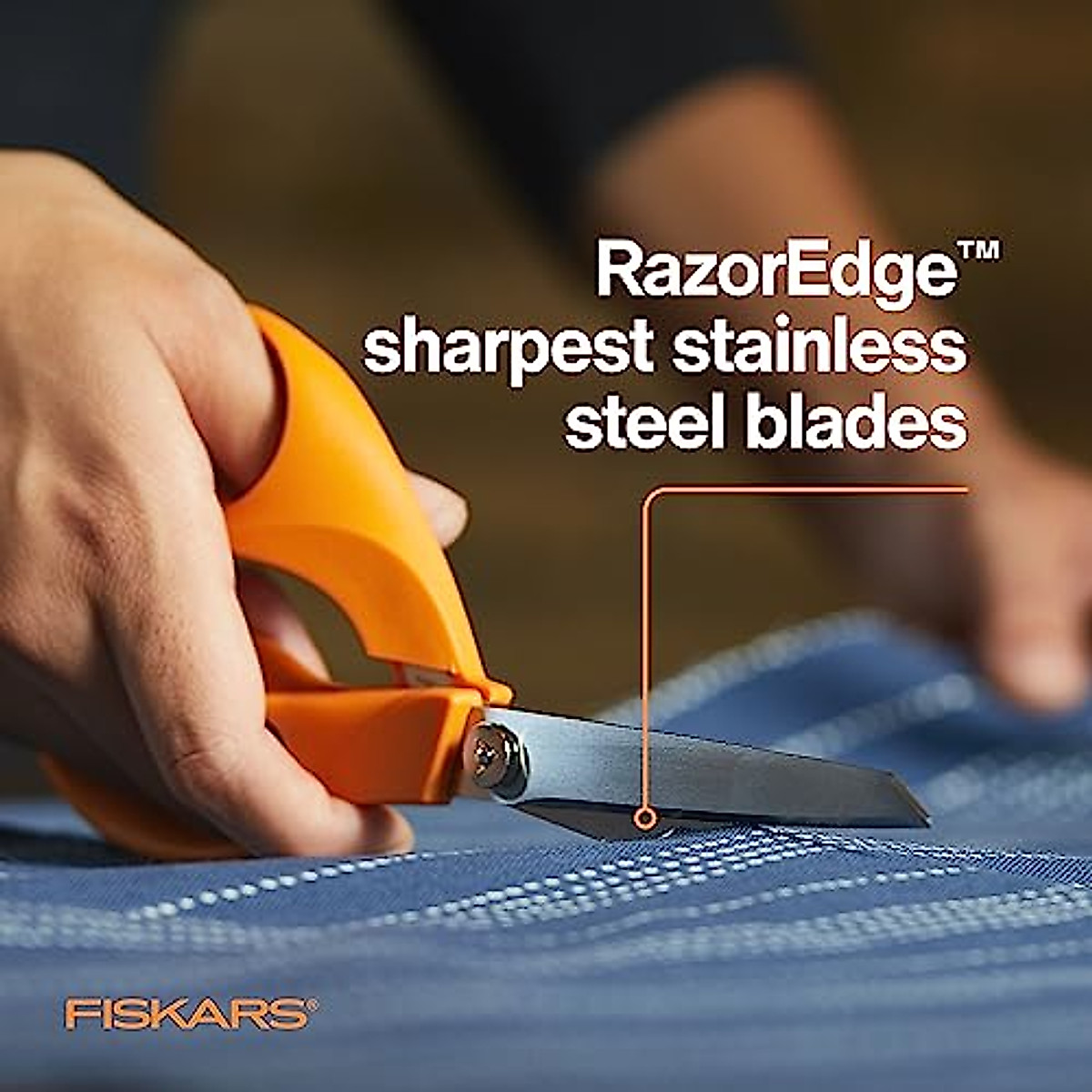 Fiskars Crafts 8190 RazorEdge Fabric Shears, 9-Inch,Orange