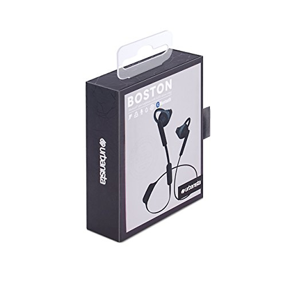 Urbanista Boston Wireless Bluetooth Sport Earphones Headset with Mic and Volume Control, Dark Clown/Black