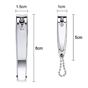 Bememo 12 Pieces Stainless Nail Clippers Set Fingernail Clippers and Toenail Clippers Nail Cutter Tool Set for Kids, Men, Women (12 Pieces, Fingernail and Toenail Clipper Set)