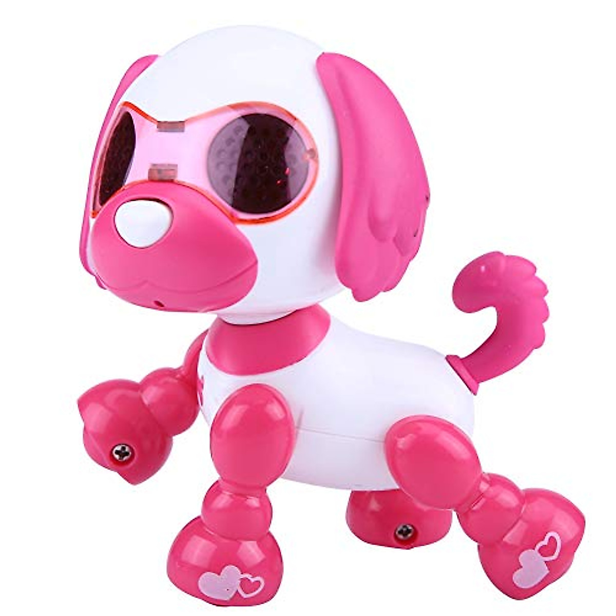 Vbestlife Smart Kids Interactive Walking Sound Puppy,Robot Dog Pet Toy, LED Record Educational Gift (Rose Red)