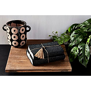 Mud Pie Black Grey Covered Book Stack, 6" x 8 1/4"