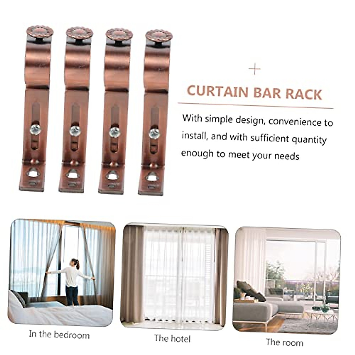 Garneck 16 Pcs Curtain Rod Holder Shower Curtain Hangers Heavy Duty Hangers Ceiling Hanging Hook Shower Curtain Bracket Curtain Bracket Hooks Curtain Hook Holders Curtain Accessories Red