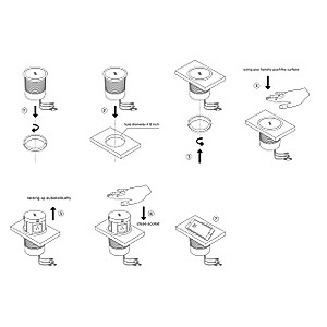 Automatic Pop Up Outlet Surge Protector Retractable Hidden Recessed Power Strip Power Socket with Wireless Charger USB Charging Station, 4US Plug+2USB+1RJ45 Port+1HDMI Port for Ofiice Conference