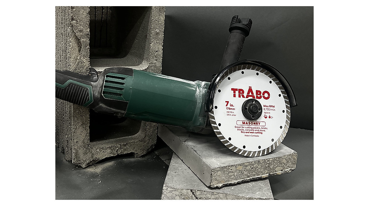 Trabo 7 Inch Masonry Turbo Rim Diamond Metal Bond Blade for Cutting ...