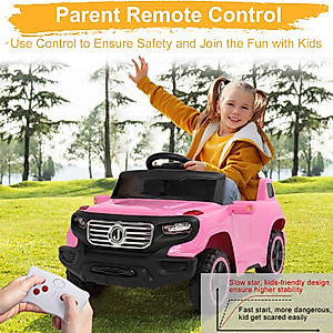 JOYMOR Kids Ride on Toy, Kids Truck 6V Battery Motorized Vehicles, w/Parent Remote Control, Children's Best Toy with 3 Speeds (Pink)
