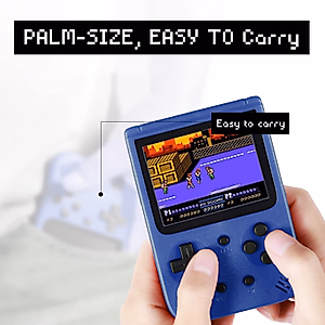 PomisGam Handheld Game Console, Retro Mini Game Player,500 Classical FC Games, Support for Connecting TV & Two Players with Rechargeable Battery Gift for Kids and Adult (Blue)