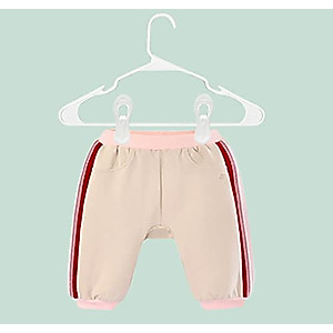 TOFIIGREM White Hanger Clips 50 Pack, Multi-Purpose Plastic Hangers Clips Perfect for Plastic Clothes Hangers, Clothes Pins Finger Clip for Skirt Pants Hangers