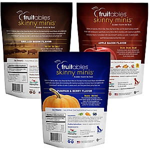Fruitables Skinny Mini Low Calorie Dog Treats, Healthy Soft Dog Treats for Senior Dogs or Pups, Training Sweet Potato Dog Treats, 12 oz (Variety)