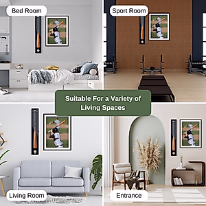 ILOT Baseball Bat Display Case Solid Wood Frame Ball Holder Stand Showcase Display Cabinet with UV Protected Acrylic Wall Mounted Shadow Box Vertical and Horizontal