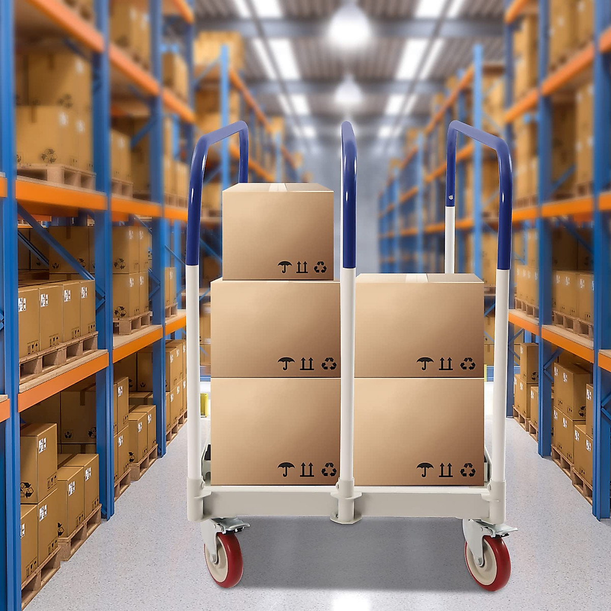 Silencear Steel Frame Panel Truck Cart, Platform Truck Cart with Swivel Casters, Adjustable Panels Heavy Duty Drywall Dolly Cart, 1000 Lbs Load Capacity, 39" x 24" x35.4"