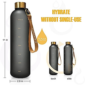 Opard 27oz/32oz Motivational Water Bottle with Time Marker to Drink, Reusable Plastic Bottle with BPA Free Tritan for Gym and Sports