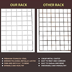 Cooling Rack for Baking 2-Pack, 16x10 Inches Baking Rack, Thick Wire Cookie Rack for Cooking, Roasting, Grilling, Drying, Oven Safe, Fits Half Sheet Pan