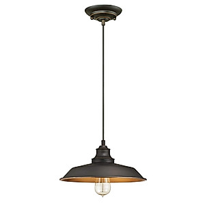 Westinghouse 6344700 Iron HIL Pendant, One Light, Oil Rubbed Bronze/Bronze