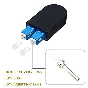 Eardion 2pcs Loopback Adapter, Single Mode Fiber Optic Loopback Adapter, Interface Circuitors Signal Loopback Connector (SC/UPC, Single Mode)