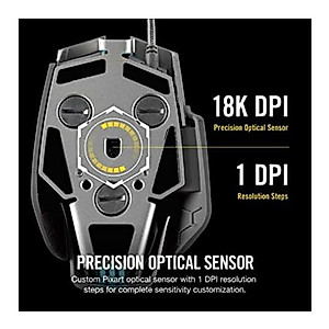 Corsair M65 RGB Elite - FPS Gaming Mouse - 18,000 DPI Optical Sensor - Adjustable DPI Sniper Button - Tunable Weights - White