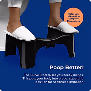 Squatty Potty The Original Bathroom Toilet Stool, Curve Lightweight with Sleek and Modern Design, Black, 7"