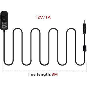 Hiseeu 12V 1A Power Supply, AC 100-240V to DC 12V 1A 1000mA Power Adapter, 5.5 x 2.1mm, 10 Feet Power Cord, FCC, Power Supply for Security Cameras, Routers, LED Strip Lights, Home Appliances, Scanner