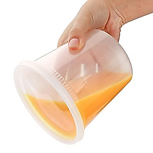 Lawei 60 Pack Plastic Deli Food Containers with Lids - 24 Oz Food Storage Containers Freezer Deli Cups for Soup, Party Supplies, Meal Prep and Portion Control