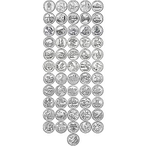 2010 P - 2021 P Mint Complete National Park Quarter Set in Littleton Coin Folder Uncirculated